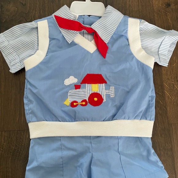 Matching Sets | Vintage Blue Train Themed Toddler Outfit | Poshmark